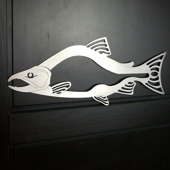 no brand | Other | Sockeye Salmon Stainless Steel Metal Fishing Sign ...
